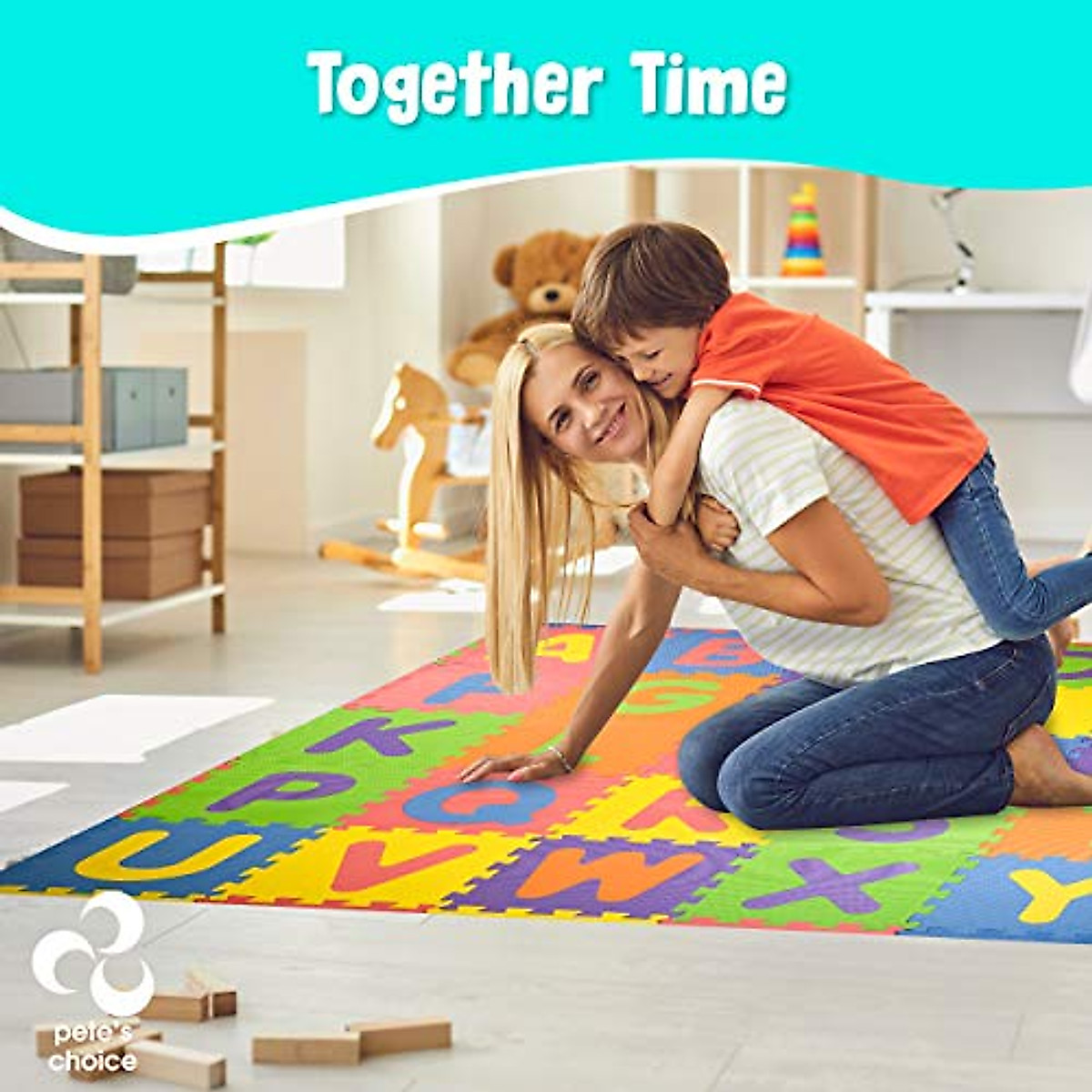 SAFEST Non Toxic Alphabet Puzzle Mat - THICKEST ABC + Numbers 0 to 9 Flooring Mat, 36 Tiles I Kids Learn & Play with Interlocking Puzzle Pieces