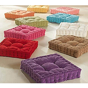 ChezMax Chair Cushions Large Outdoor Indoor Seat Cushion Thickened Bench Mat Durable Floor Pillow Winter Chair Pads for Bedroom Balcony Car Office Patio Sofa Travel Yellow Square 20"