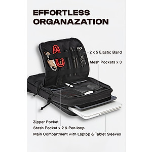 Cargo Works® 15" Laptop Backpack,Computer Bag for Women & Men, Resistant College School Bookbag, Slim Business Backpack- Black