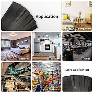 Peel and Stick Floor Tiles Vinyl Flooring Planks, 24 Sheets 36 Sq.Ft Black Adhesive Wood Plank, Thin Design