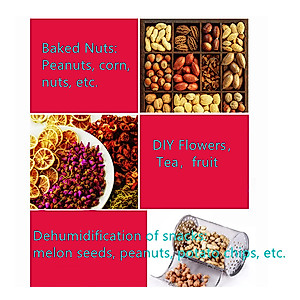 Rotisserie Basket,Air Fryer Oven Cages, 360 Degree Rotatable Heating Stainless Steel Oven Racks Oven Basket, Roaster Drum Oven for Rotisserie, Baking Nuts, Coffee Beans, Flower, Tea, BBQ Roaster Tool