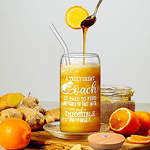 Nuenen 2 Pieces Friends Gifts Coach Gifts Chaos Coordinator Gifts for Women 16 oz Glass Coffee Tumbler Cup for Birthday Gifts Appreciation Thank You Gift Coach Sisters Coworker(Coach)