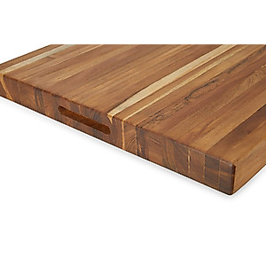 Teak Cutting Board Extra-Large (24x18x1.75 inch) Carving Board With Hand Grip, Teak Butcher Block, The Leif