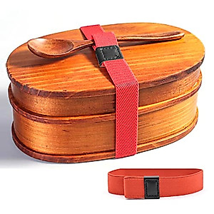 Lunch Box Elastic Bands FMHXG 4PCS Black and Red Double Layer Bento Box Fixing Straps Lunch Container Sealing Straps for Home School Office Outdoor Camping, Bento Lunchbox Strap