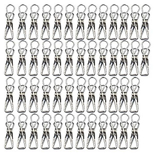 FGen 50pcs Mini Clip 1.7-inch Stainless Steel, Clothesline, Bag Seal, Paper Clip, Clip Socks, Etc.