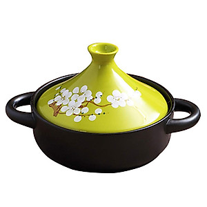 Casserole Dish with Lid Soup Pot Tagine Pot Cookware, 20Cm Cooking Tagine Pot Casserole Pots with Lids Medium Simple Cooking Tagine Lead Free Cold and Heat Resistant