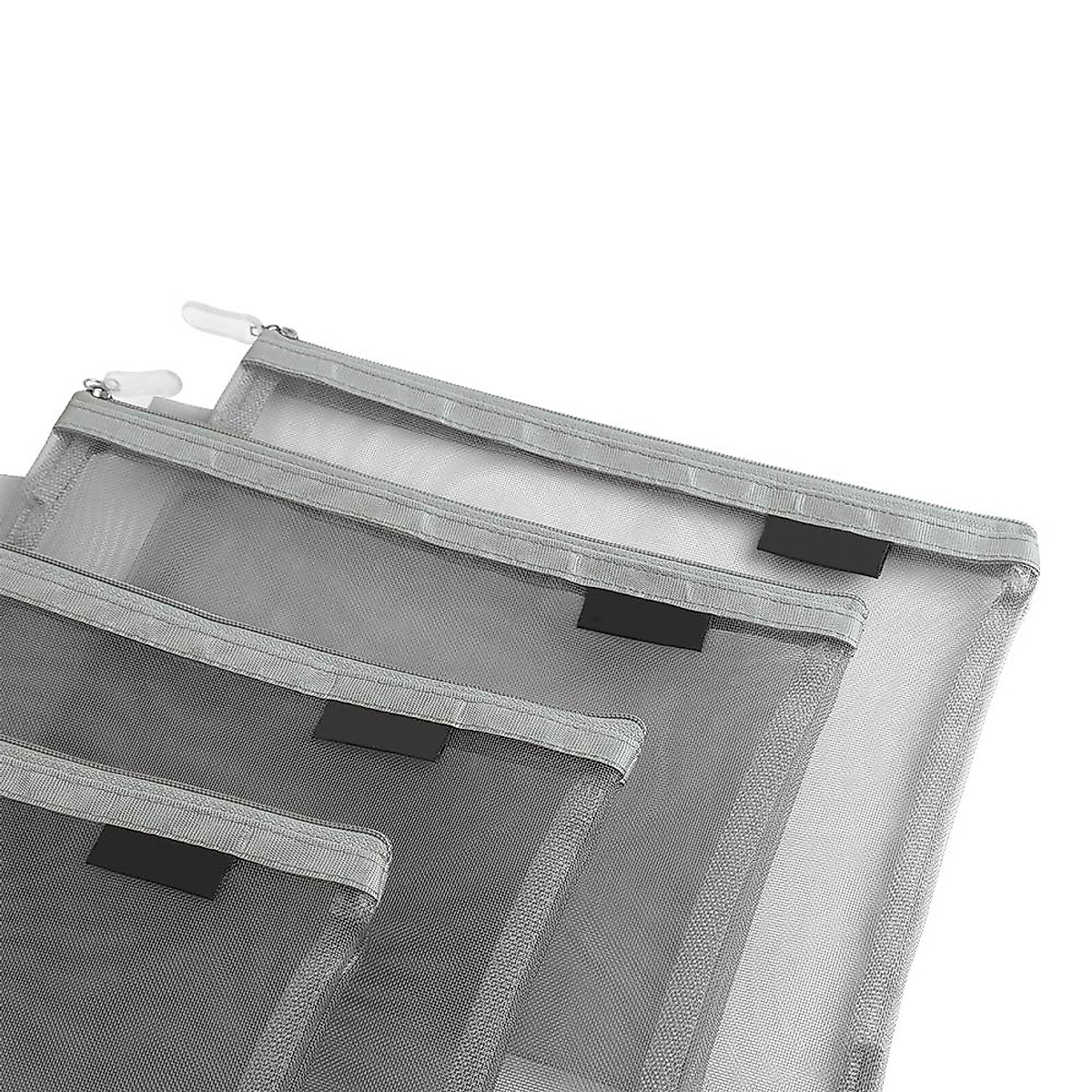 Topfinder Clear Cosmetic Bags Zip Makeup Mesh Bags Pencil Case Pouch Travel Toiletry Kit Set Storage Case ((6A+5A)*3 Grey)