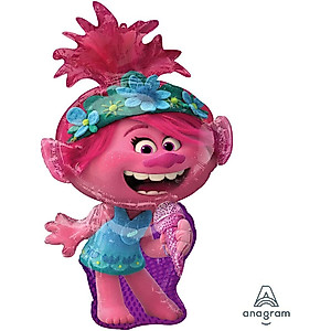 amscan Foil Balloons, for Trolls Party Collection, Party Accessory, Multicolor, 3rd Birthday