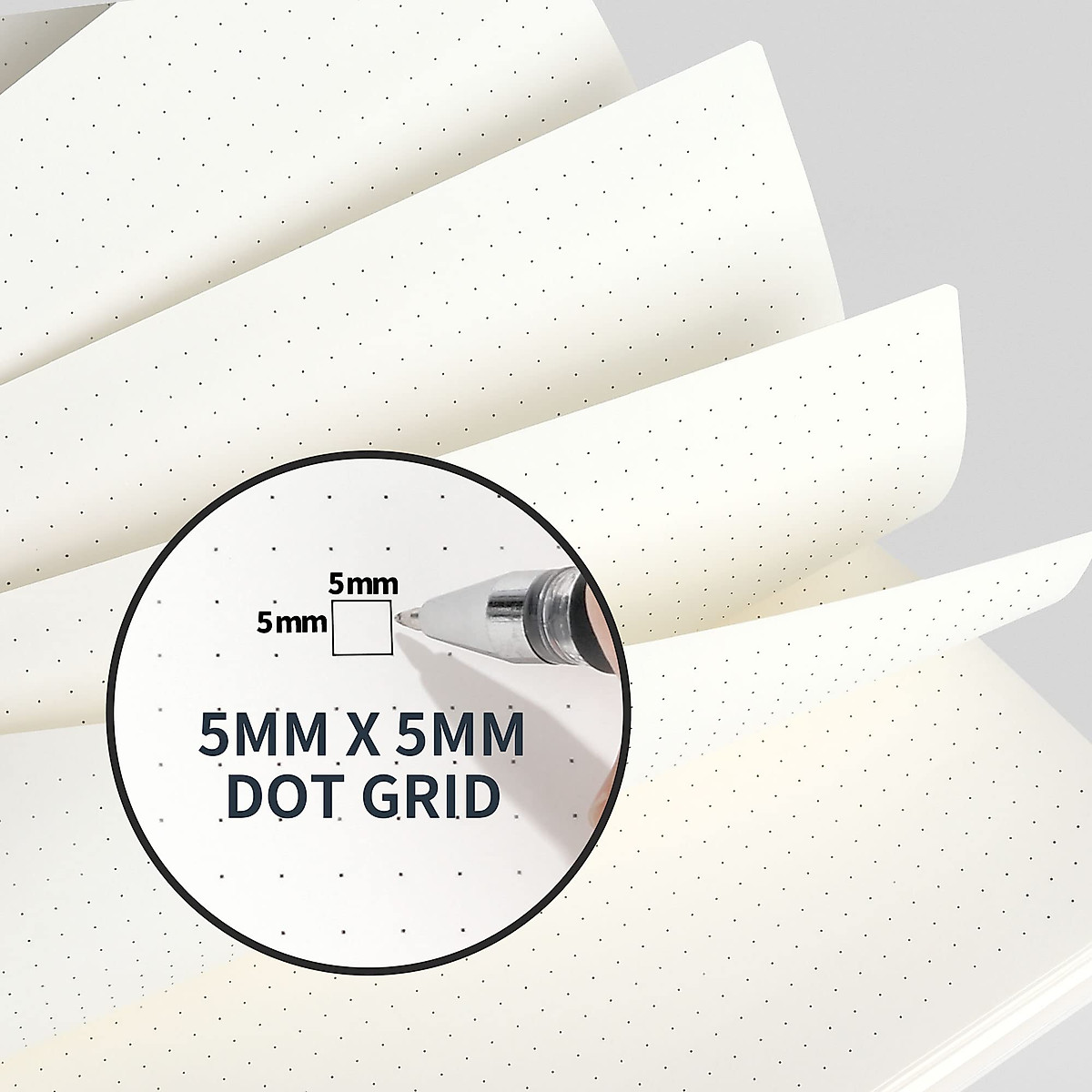 SUNEE Dotted Spiral Notebook - 4 Pack Large Bullet Journals 8.5 x 11 Inches 5 x 5mm Dot Grid Paper 80 Sheets/160 Pages - Journals for Study and Notes (pink, blue, green, purple)