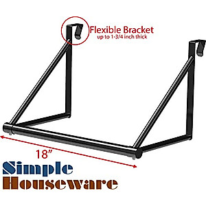 Simple Houseware Over The Door Clothes Hanging Rod, Black