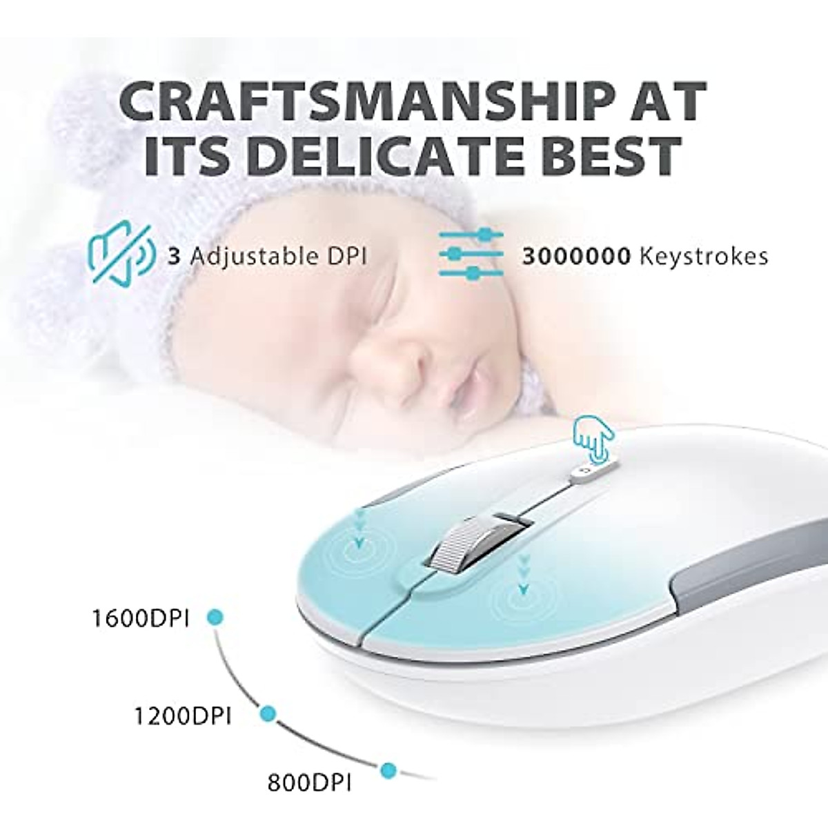 iClever GK03 Wireless Keyboard and Mouse Combo - 2.4G Portable Wireless Keyboard Mouse, Rechargeable Ergonomic Design Full Size Slim Thin Stable Connection Keyboard for Windows 7/8/10, Mac OS