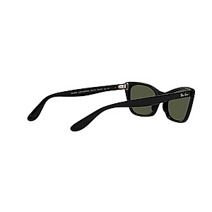 Ray-Ban Women's RB2299 Lady Burbank Cat Eye Sunglasses, Black/Green, 52 mm