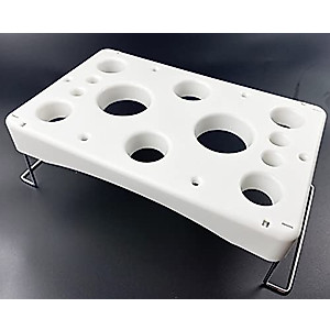 Cake Decorating Icing Bag Holder Tray Stand - 8-Hole Cream Bag Rack Icing Shelf ABS Stainless Steel Detachable Cake Decorating Pastry Bag