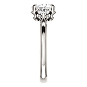 10K Solid White Gold Handmade Engagement Ring 1.0 CT Oval Cut Moissanite Diamond Solitaire Wedding/Bridal Ring Set for Women/Her Propose Ring (6)