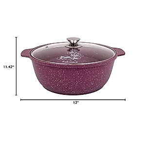 Cooking Pot Aluminum Dutch Oven Pot with Glass Lid 135.26 oz. (4 L) (mystery) Cookware Kitchen Pot