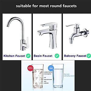 Sink Water Faucet Filter,360-Degree Rotating Faucet Filter Water Purifier Faucet Filter Purifier for Kitchen, Bathroom, Sink, Removes Heavy Metals and Hard Water(Blue)