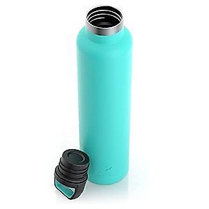 RTIC 26 oz Vacuum Insulated Water Bottle, Metal Stainless Steel Double Wall Insulation, BPA Free Reusable, Leak-Proof Thermos Flask for Hot and Cold Drinks, Travel, Sports, Camping, Teal
