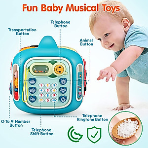 OCATO Baby Toys 12-18 Months Baby Activity Cube Infant Toys Gifts for 1 2 3 Year Old Boys Girls Kids Toddlers Learning Educational Toys All in One Baby Musical Toys for Toddlers 1-3 Birthday Gifts