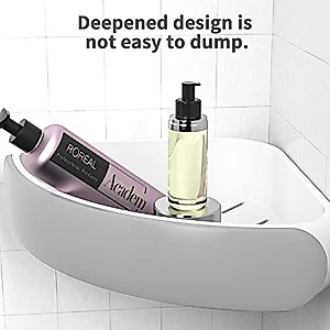 TOPHOME Triangular Corner Shower Rack Shower Caddy Corner Shelf Shower Basket Wall Mounted Shower Holder Organizer Storage Basket Rack for Bathroom Kitchen Toilet Dorm-NO-Drilling