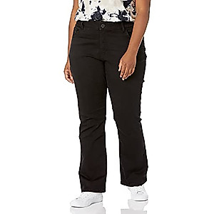 Riders by Lee Indigo womens Plus Size Stretch No Gap Waist Bootcut Jeans, Soft Black, 18 US