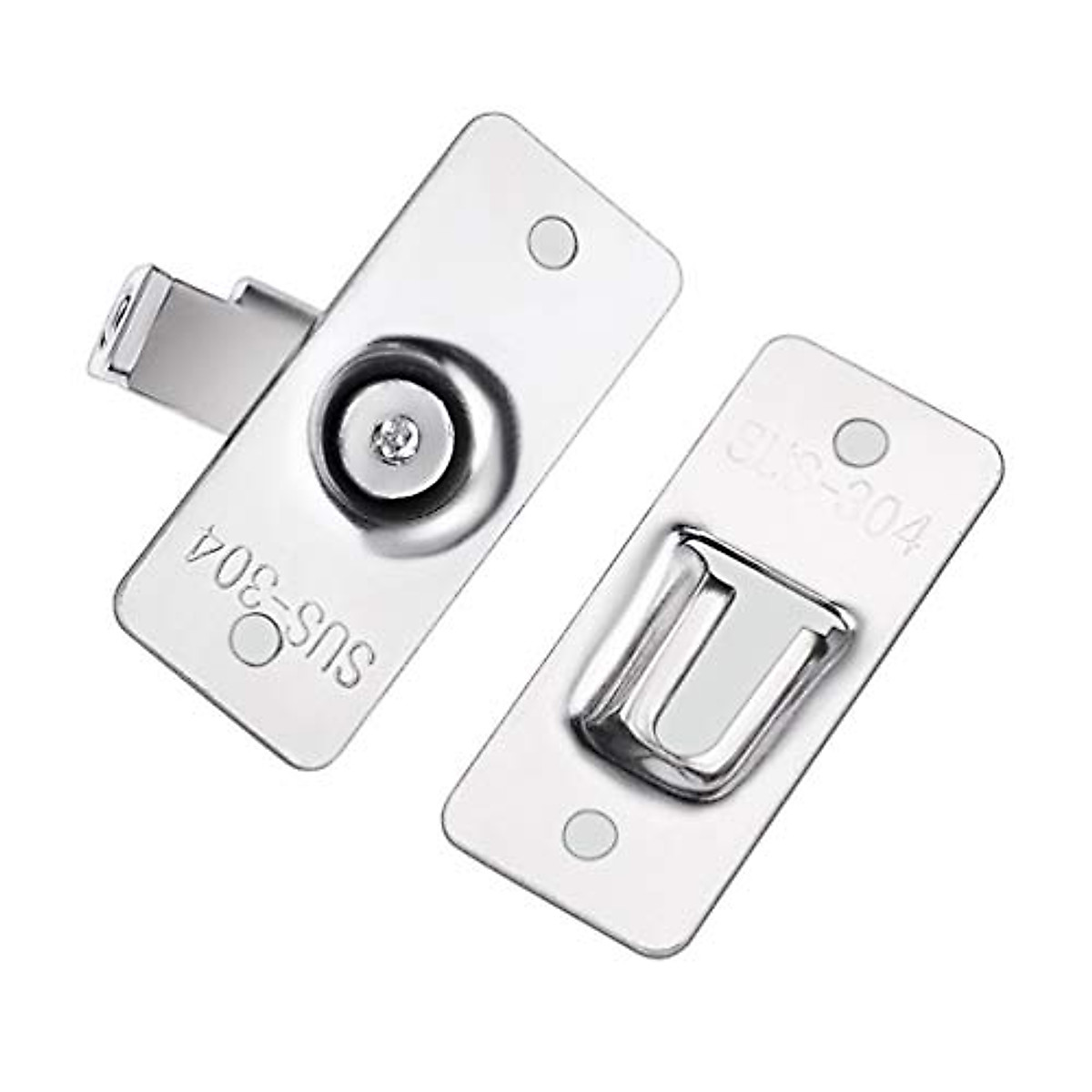 WANLIAN Door Hasp Latch 90 Degree, Stainless Steel Safety Angle Locking Latch for Push/Sliding/Barn Door, Satin Nickel
