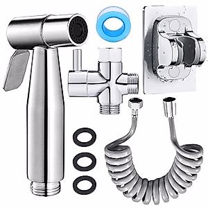 Handheld bidet spray bidet sprayer advanced stainless steel spray spray, female toilet bidet hose, Muslim shower spray spray, suitable for toilet sprayer Handheld bidet is suitable for family cleaning