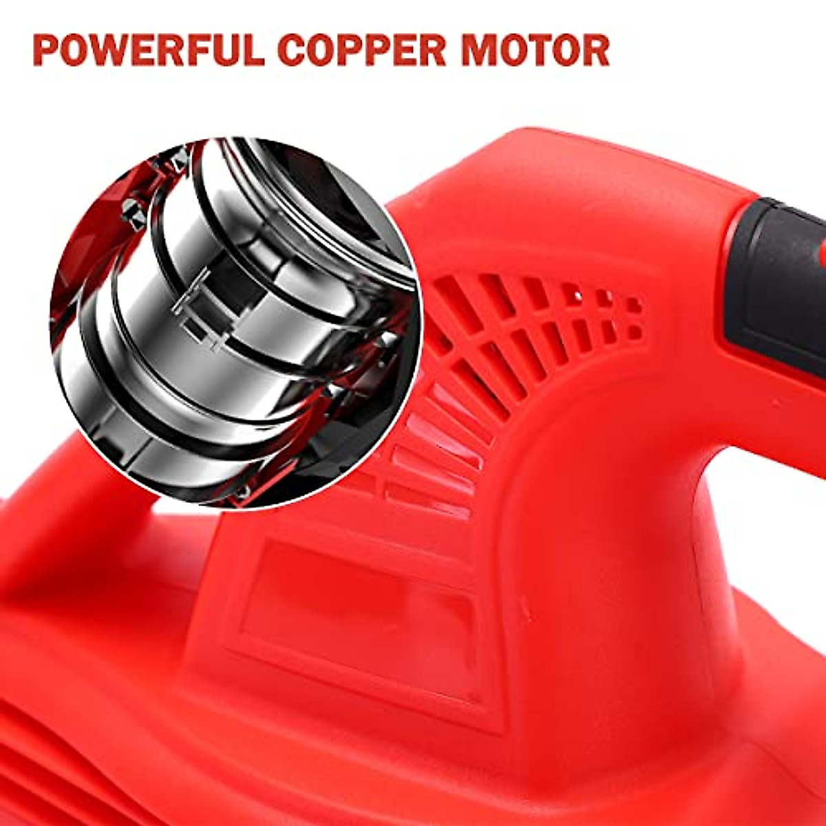 Hitish Cordless Leaf Blower, 20V 130MPH Electric Leaf Blower with 2 x 2.0Ah Battery & Fast Charger, Portable Leaf Blower with 2 Section Tubes & 2 Speed Control for Blowing Leaves, Snow Debris & Dust