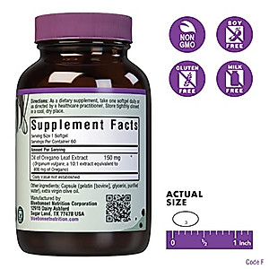 Bluebonnet Nutrition Oil of Oregano Leaf Extract, 60 Count