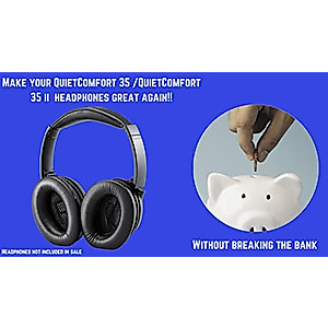 AHG Replacement QC35 Headband / QC35 ii Headband pad Cushion Cover. Compatible with Bose QuietComfort 35 Headphones (QC35) and Bose QuietComfort 35 ii Headphones (QC35 II) (Black)