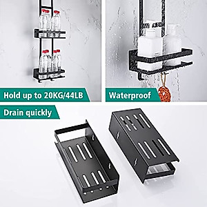 Over The Door Shower Caddy - TRUSTLIFE Shower Caddy Hanging Rustproof Stainless Shower Organizer for Bathroom, No Drilling Bathroom Shower Shelves - 2 Tier, Black
