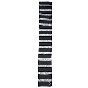 Calvin Klein Men's Scarf, Black and Grey Striped, One Size