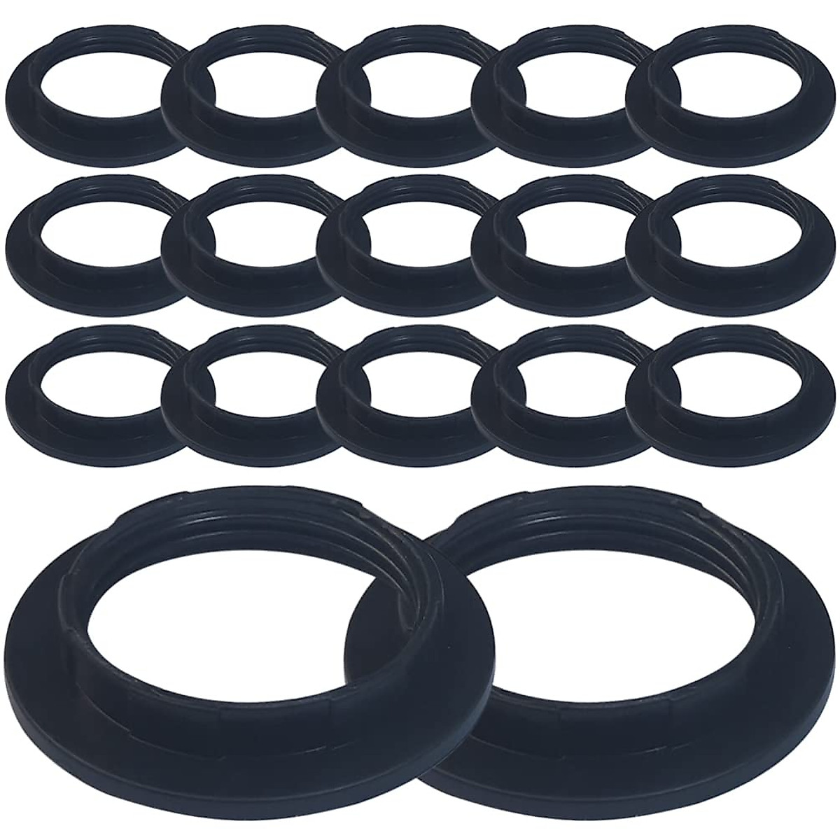 Beaupretty 50pcs E27 Lamp Fixed Ring Lamp Shade Collar Ring Lock Socket Replacement Adapter Ring Retaining Rings for Light Fixture Lamp Socket Retainer Ring Light Socket Ring Lamp Head Lamps
