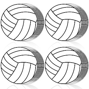 ZOIIWA 60 PCS Volleyball Cutouts DIY Sport Theme Party Decoration for Baby Shower Birthday Party Essentials Volleyball Cuts Paper Sport Classroom Decoration Balls Bulletin Board Decor for School