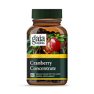 Gaia Herbs Cranberry Concentrate - Helps Maintain Urinary Tract Health - Made with Organic Cranberry Fruit Juice Extract in Convenient Capsules - 60 Vegan Liquid Phyto-Capsules (30-Day Supply)