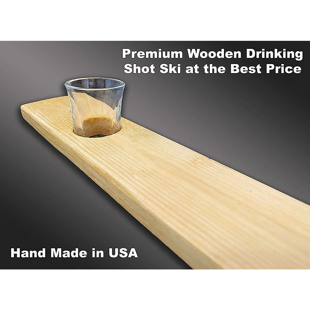 Generic Wood Shot Ski Drinking Board for Party Wedding Big Event (4 Persons, No Shot Glass)
