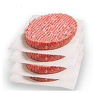 Waxed Butcher Paper Sheets | Hamburger Patty, | 200 Non-Stick Wax Paper Squares Per Set (5.5x5.5)