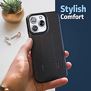 Encased DuraClip Holster Designed for iPhone 14 PRO Case with Belt Clip and Kickstand (Matte Black)