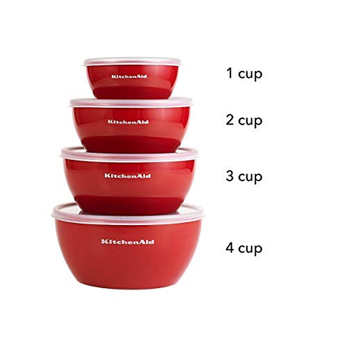 KitchenAid Classic Prep Bowls with Lids Set of 4, Empire Red and KitchenAid Classic Multifunction Can Opener/Bottle Opener, 8.34-Inch, Black