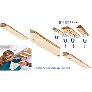 Frescorr wine glass holder stemware rack under cabinet and shelf, wine glass holder rack, handmade wooden wine glasses holder (Steam beach wood)