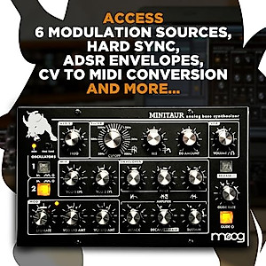 MOOG Minitaur - Analog Bass Synthesizer Module with Headphone Amp, 128 Presets, Software Editor