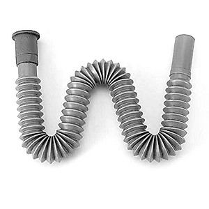 2pcs Flexible Extension Drain Pipe, Angle Simple Flexible Extension Hose, Bathroom Sink Expanded Tube,Tail Pipe Extension For Vessel Sink(275mm,gray)