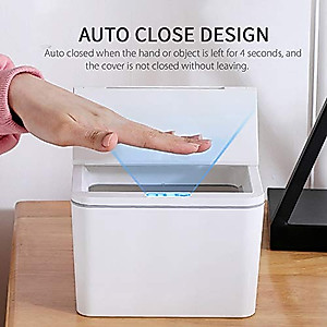 WENLII 4L/6L Touch-Free Trash Cans USB Rechargeable Smart Trash Bin Motion Sensor Automatic Garbage Can Waste Bins (Color : D, Size : 6L)
