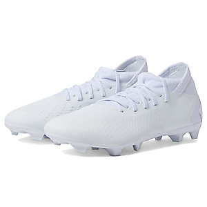 adidas Unisex Predator Accuracy.3 Firm Ground Soccer Shoe, White/White/Black, 8.5 US Men