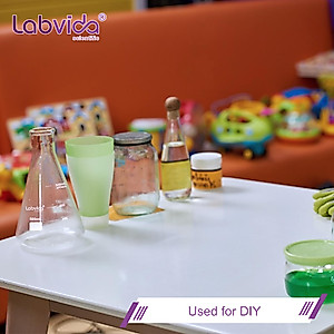 Labvida 4pcs of Vol.500ml Narrow Mouth Glass Erlenmeyer Flasks,3.3 Borocilicate with Printed Graduation, LVC004