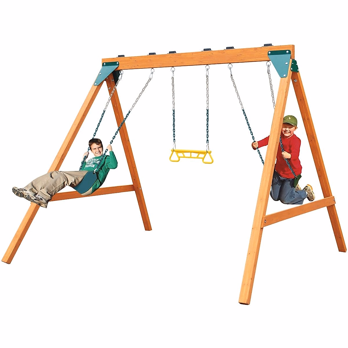 Swing-N-Slide PB 8360 Ranger Wooden Swing Set with Swings, Brown (Amazon Exclusive)