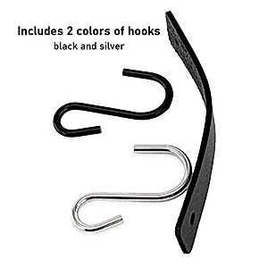 Brute Strength - Multifunctional Leather S-Hooks - Black - 2 Pieces - S Shaped Hooks - Coat Hook - Leather Hooks - Leather s Hooks - Black s Hooks - Kitchen Hooks