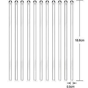 Ball Head Stirrer Disposible Plastic Round Top Crystal Swizzle Sticks ，Crystal Cake Pops, Cocktail Coffee Drink Stirrers 100 Pieces (Clear)