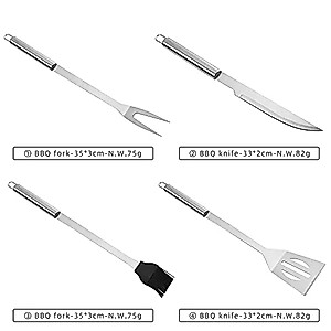 iMiaoW BBQ Grill Accessories, Stainless Steel Barbecue Tools Grilling Tools Set with Storage Bag - Premium Grill Utensils Set with Spatula, Tongs, Skewers, Case