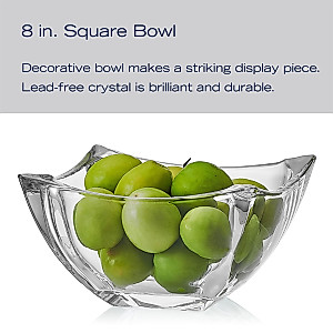 Mikasa Baron Crystal Square Bowl, Clear