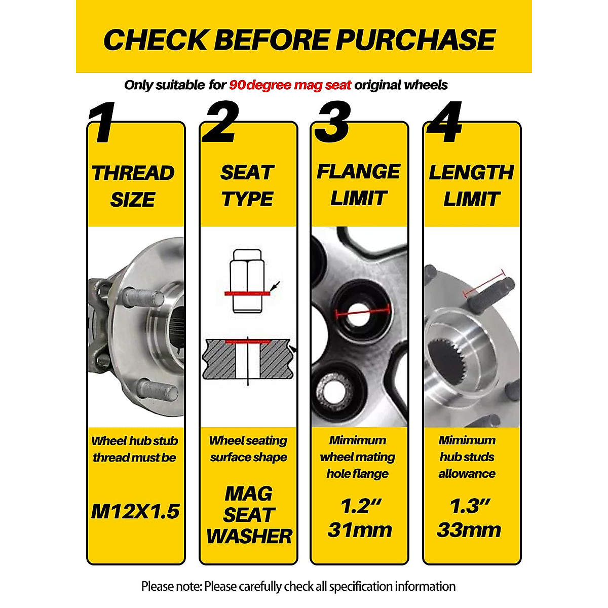 MIKKUPPA M12x1.5 Lug Nuts - 20pcs One-Piece Chrome OEM Style Mag Seat Lug Nuts - Replacement for Toyota Lexus Scion Pontiac Factory Wheels